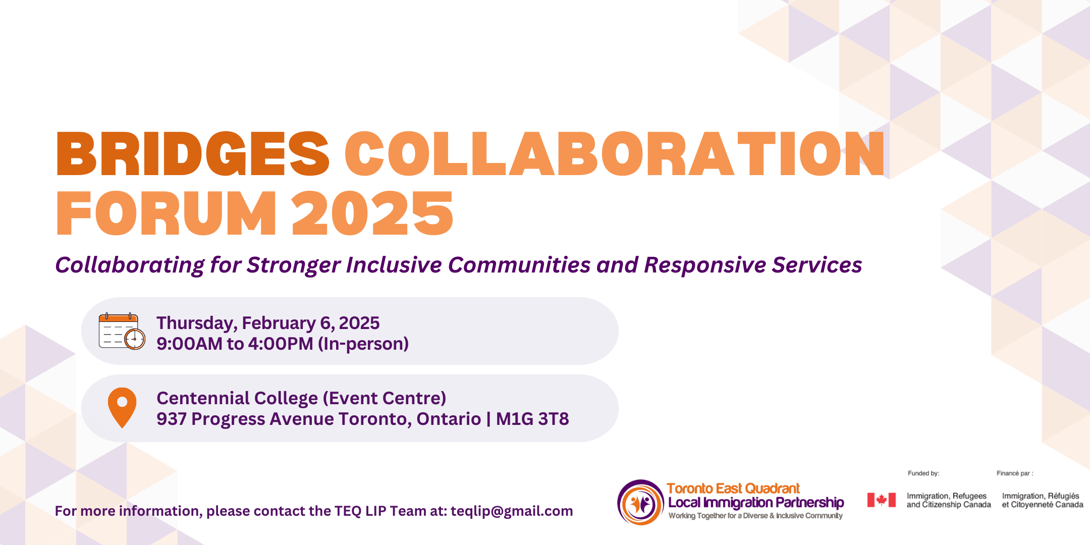 BRIDGES Collaboration Forum 2025 (Centennial College Events Centre ...